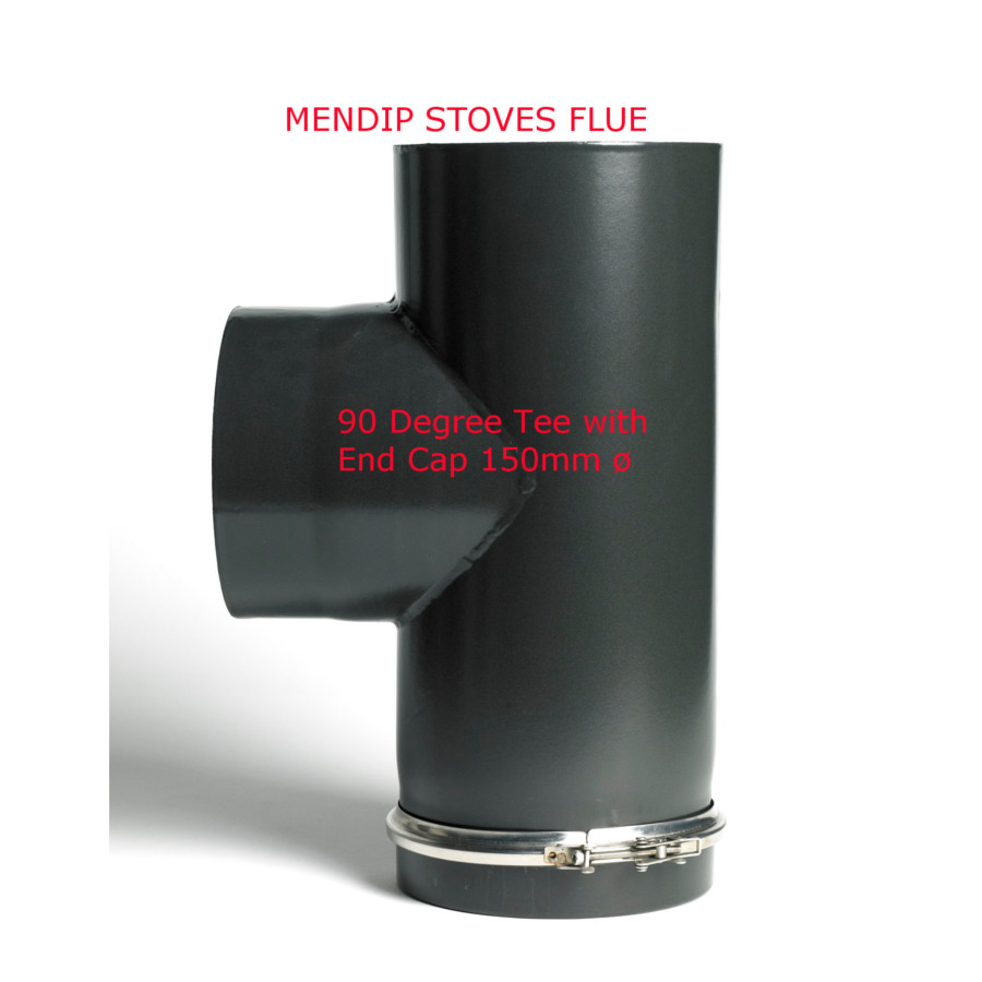 Matt Black Enamel Flue Pipe 150mm | Eurostove